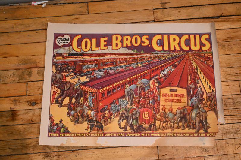 Cole Bros. train circus poster | EstateSales.org