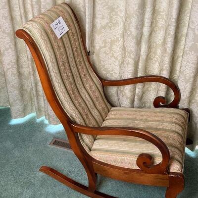 A-134 Antique Mahogany Lincoln Rocker Chair | EstateSales.org