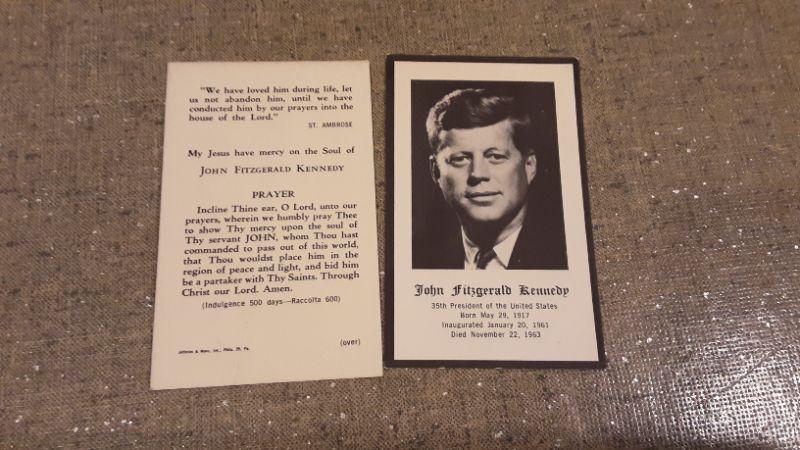 JFK prayer cards | EstateSales.org
