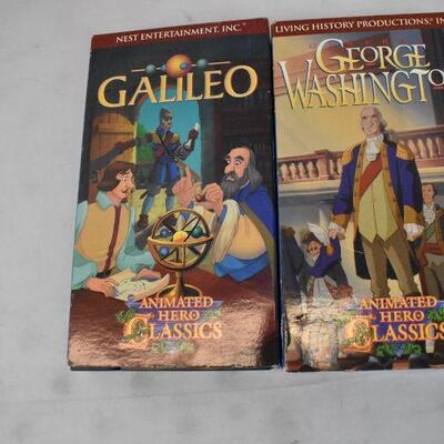 4 pc Animated Hero Classics on VHS: Alexander Graham Bell -to- George ...