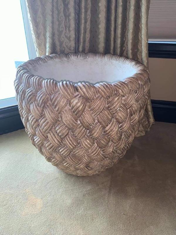 Weaved Stone Pot 25.5”W X 24”H | EstateSales.org