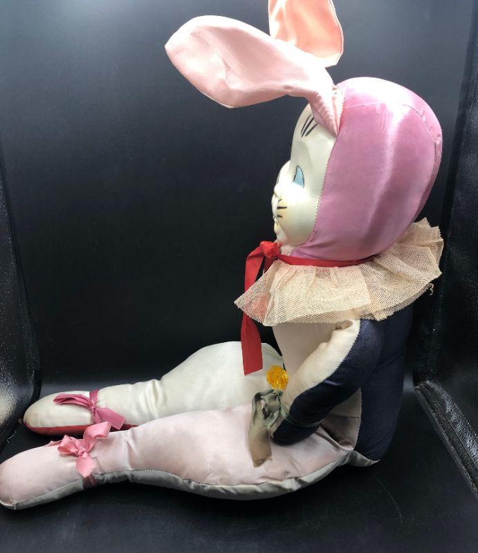 Jester or Clown Bunny Rabbit with Plastic Face dressed in pink black ...