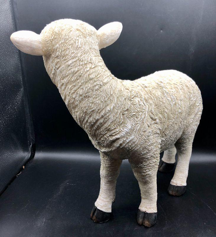 Garden Sheep Ornament Figure Standing Lamb Statue Farm Animal Resin ...