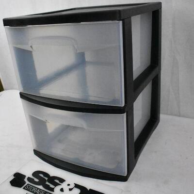 Sterilite 2 Drawer Cart Black & Clear with Caster Wheels - New ...