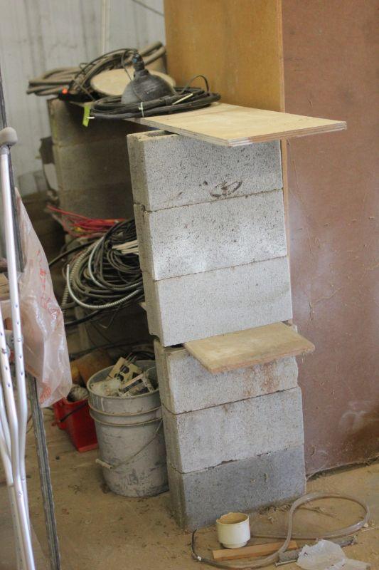 Lot 133 Cinder Block Rack & Shelves Unit | EstateSales.org