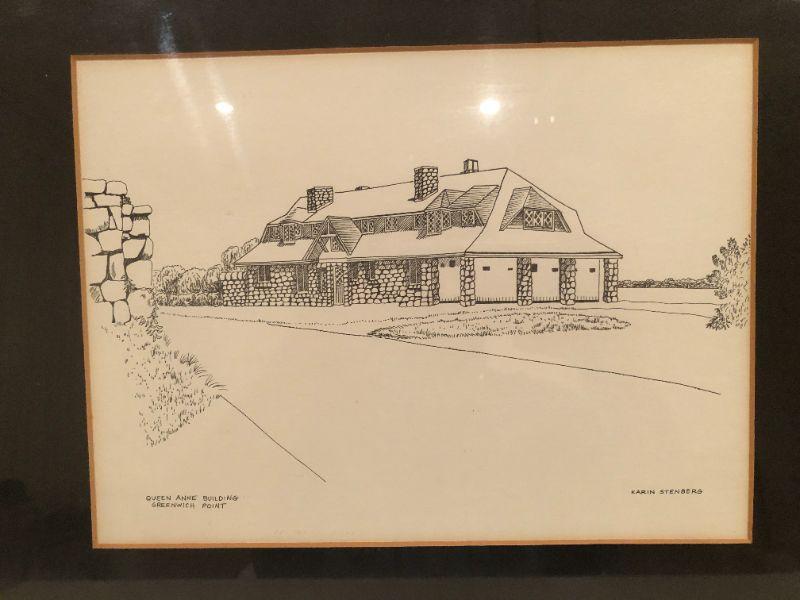 Karin Stenberg Etching, " Queen Anne Building Greenwich Point ...