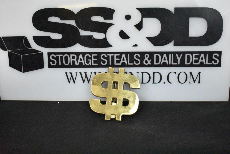 Solid Brass "$" Dollar Sign Belt Buckle | EstateSales.org