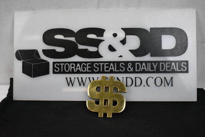 Solid Brass "$" Dollar Sign Belt Buckle | EstateSales.org