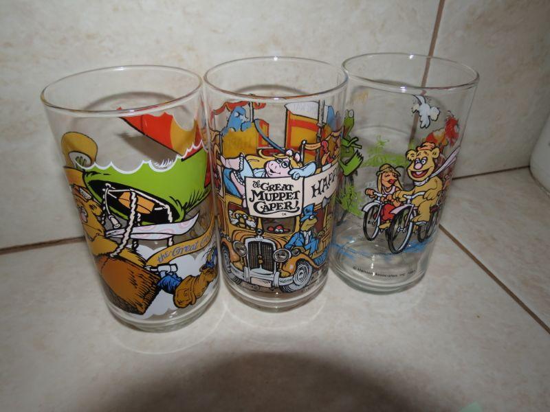 Three Vintage 1981 Muppet Glasses Great Muppet Caper - Item # 123 ...