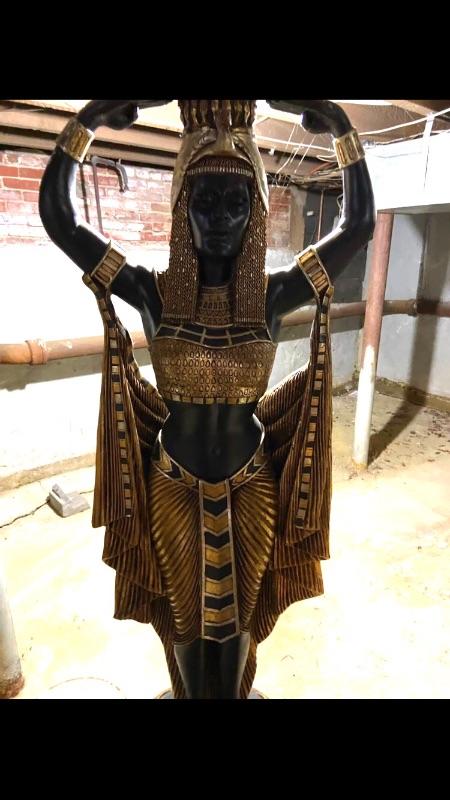 Vintage 6 foot Tall Egyptian Woman Statue | EstateSales.org