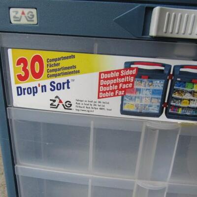 Zag Drop 'n Sort 30 Compartment Plastic Storage Box | EstateSales.org