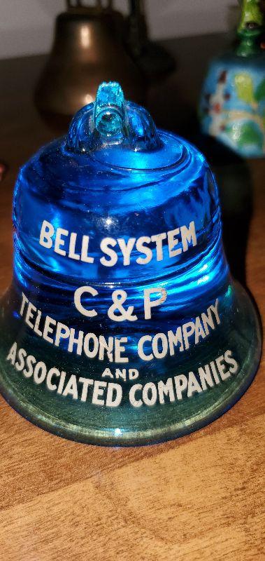 Vintage Bell System C&P Telephone Blue Green Glass | EstateSales.org