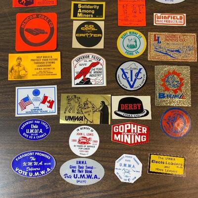 Lot #98 S Vintage Coal Mining UMWA Assorted Stickers | EstateSales.org