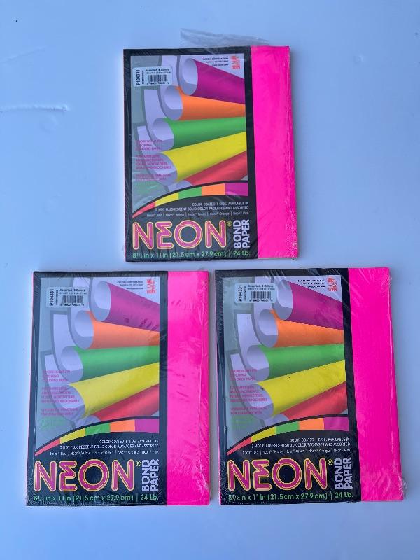 Three High Quality Neon Bond Paper Packs | EstateSales.org
