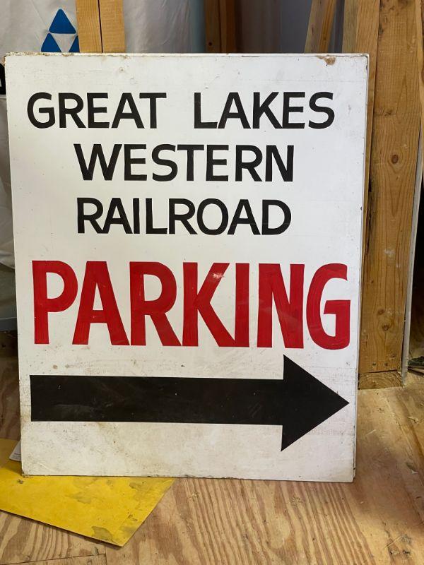 Great Lakes Western Railroad Sign | EstateSales.org
