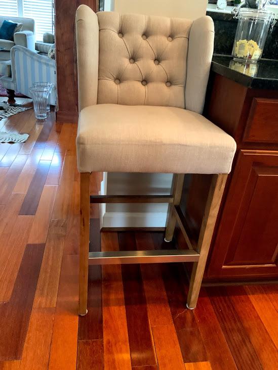 High Back Tufted-Back Counter Stool | EstateSales.org