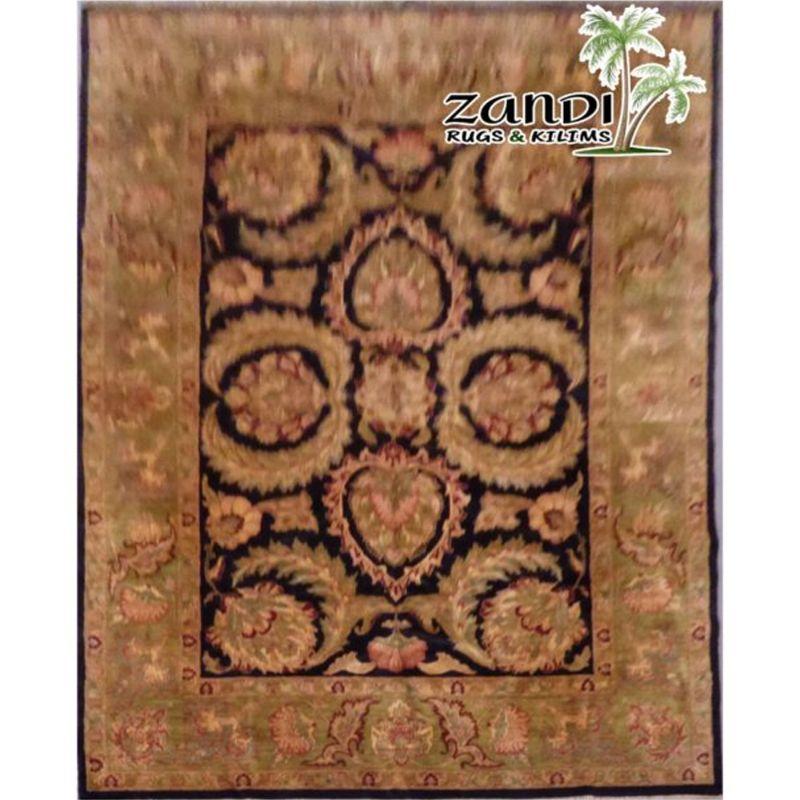 Traditional Black/Green Wool/ Cotton Indian Rug Size 13'1"x9'10" Retail ...