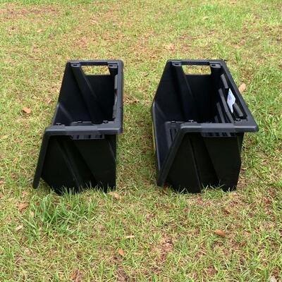 Blue Hawk Pair of Heavy Duty Stackable Storage Bins | EstateSales.org