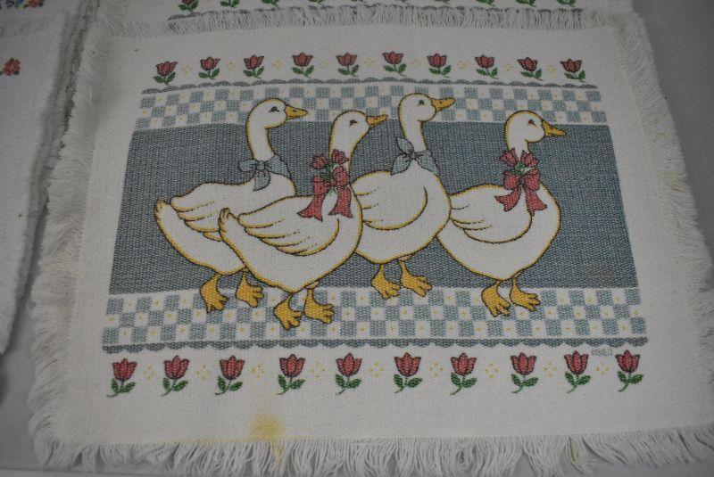 8 Placemats with Duck Designs: 4 with 7 Ducks & 4 with 4 Ducks ...