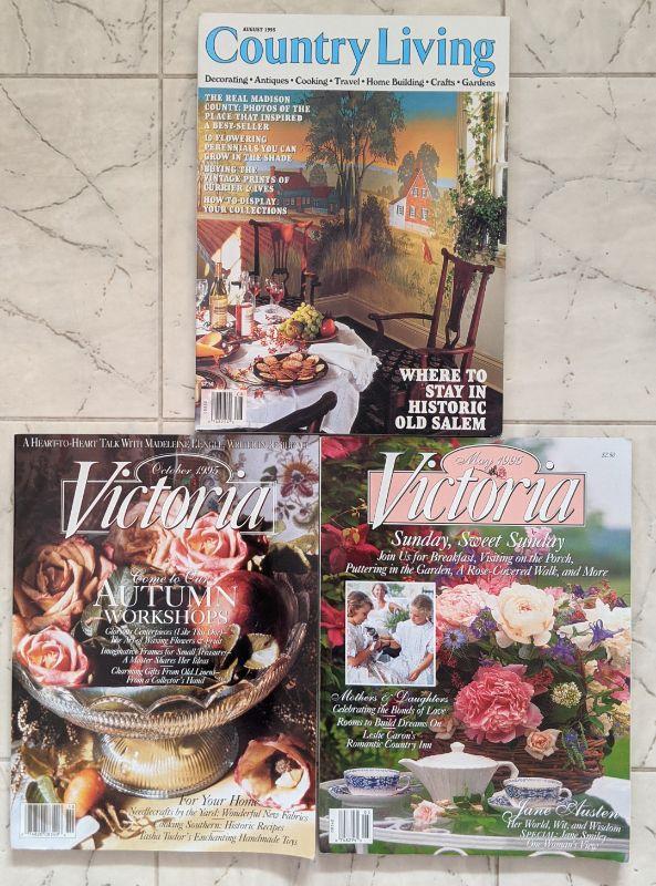 Lot 282 s Vintage 1995 issues of Country Living and Victoria magazines ...