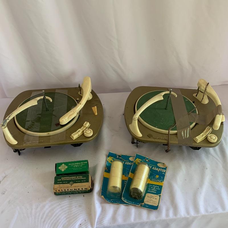Lot 168 - Pair of Telefunken Turntables and Spindles | EstateSales.org