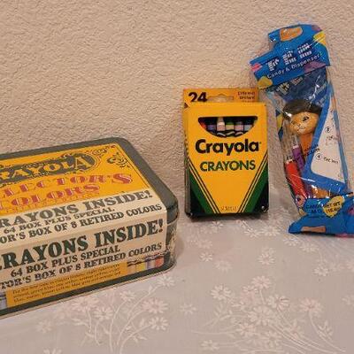 Lot 288: Vintage CRAYOLA Crayons + New Pez Dispenser | EstateSales.org