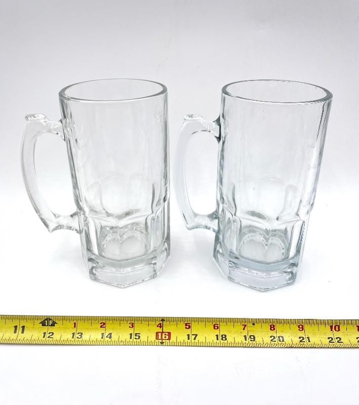 Large Glass Beer Mugs Set Of 5