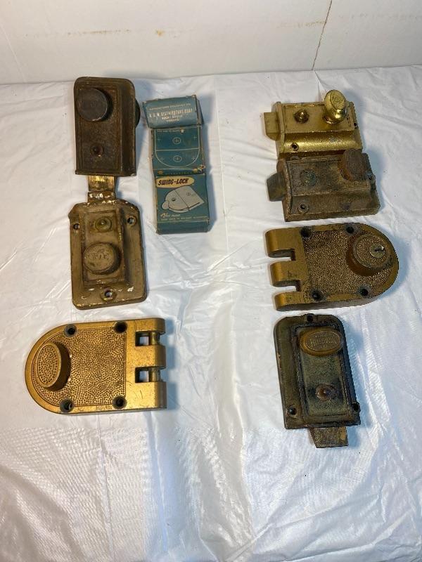Lot 39 s Deadbolt Lock Hardware Sash Locks NOS Window Door Yale Russwin ...