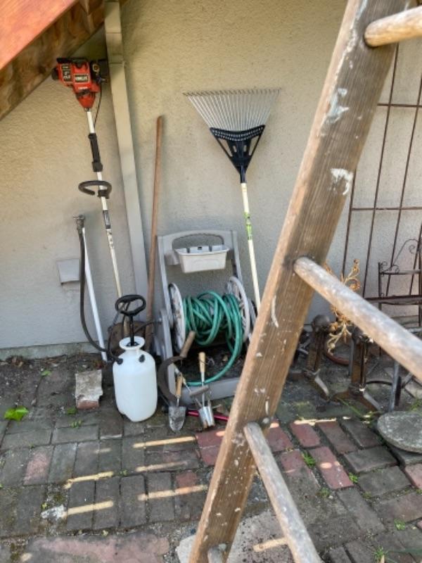 Lot 170G. Antique ladder approximately 12 feet for decorative purposes ...