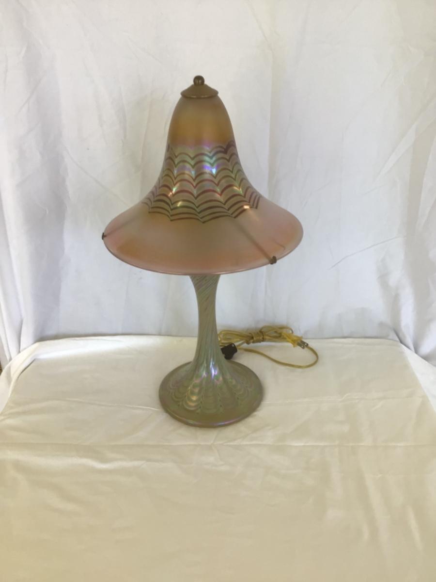 949-Fravrile Art Glass Lamp | EstateSales.org