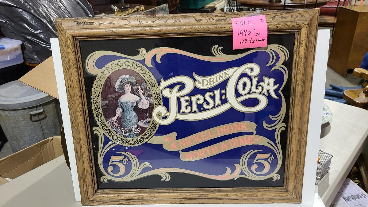 Pepsi Cola Framed Mirror Picture Portrait -Item# 331-C | EstateSales.org