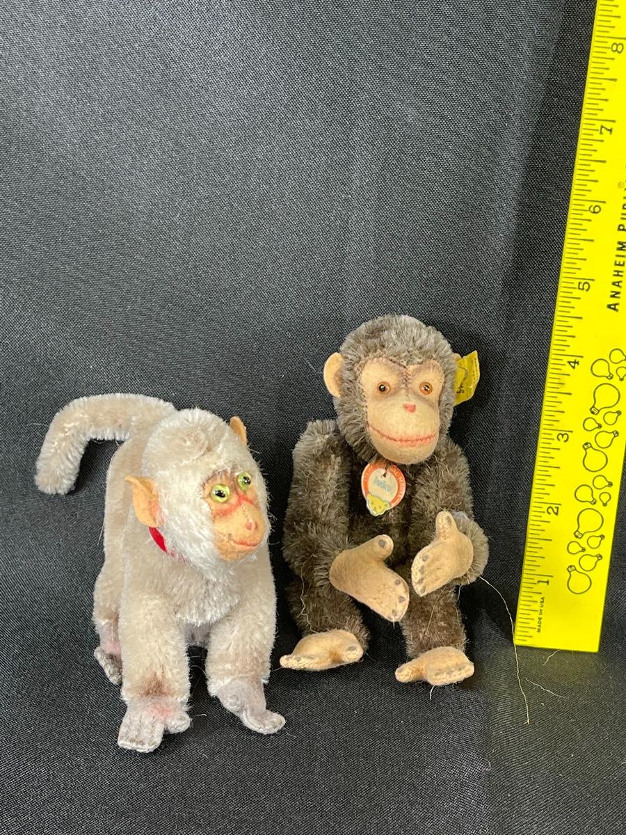 VINTAGE 4" MINI MOHAIR STEIFF COCO BABOON & JOCKO CHIMPANZEE ...