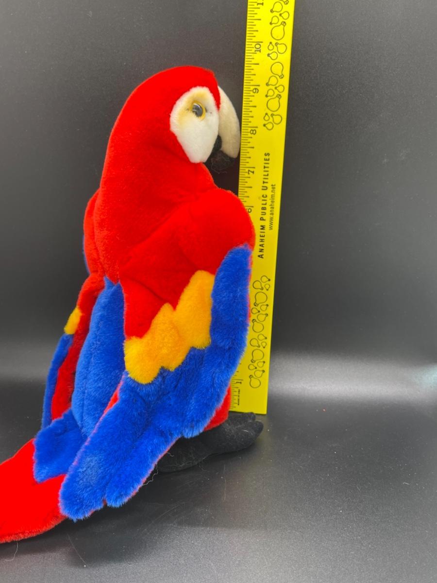 Large Steiff Red Macaw Parrot Plush Stuffed Animal | EstateSales.org