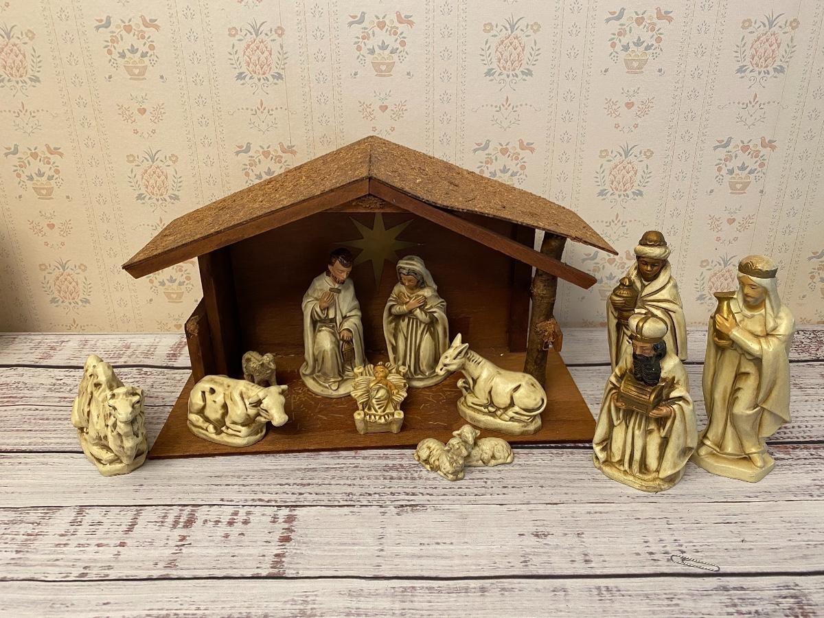 Vintage Composite Paper Mache Nativity Scene Japan | EstateSales.org