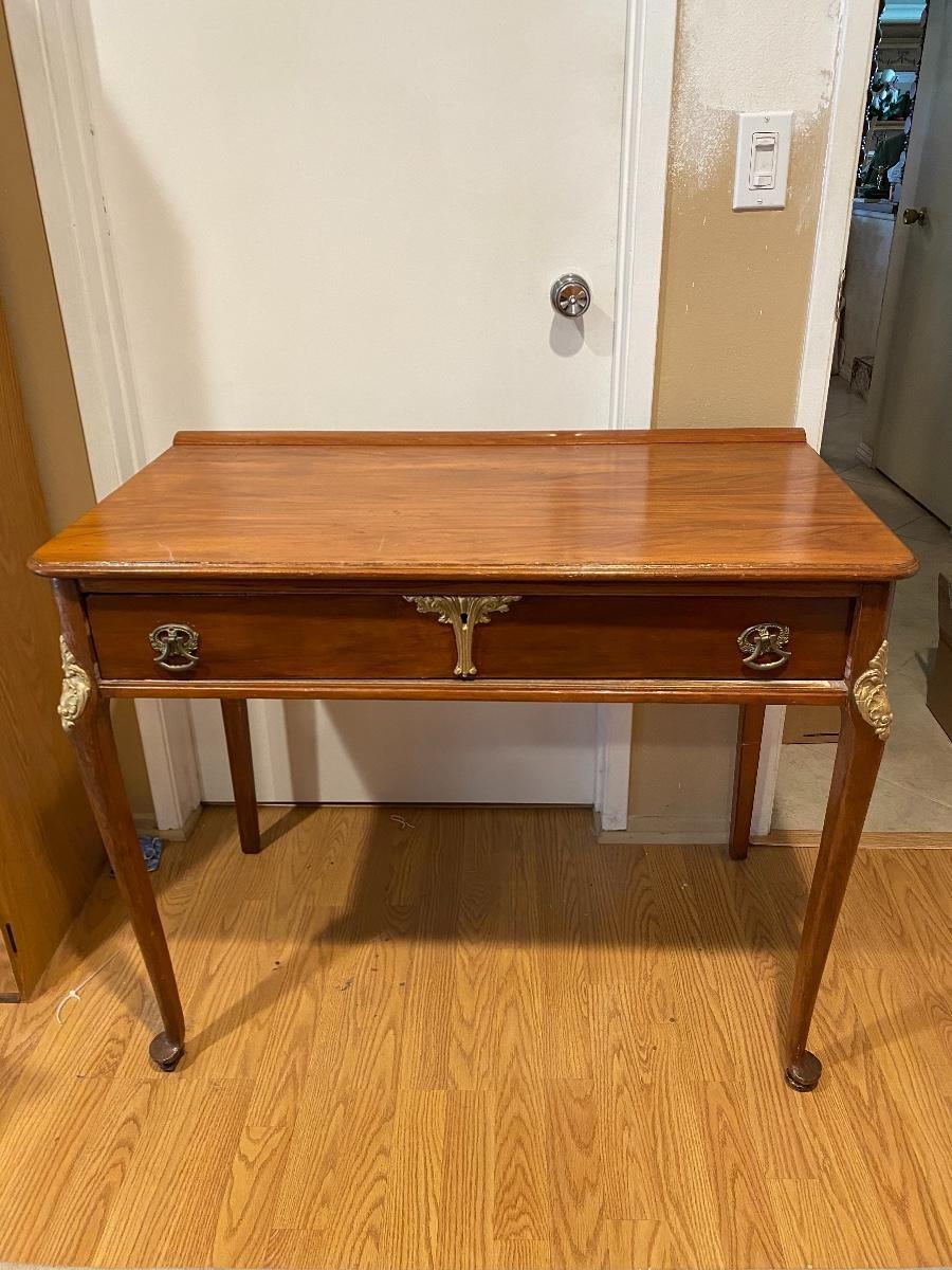 Vintage Scroll Leg Writing Desk | EstateSales.org