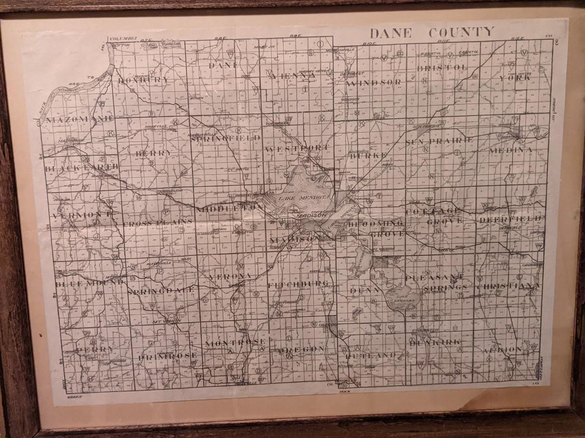 Antique Dane county map | EstateSales.org