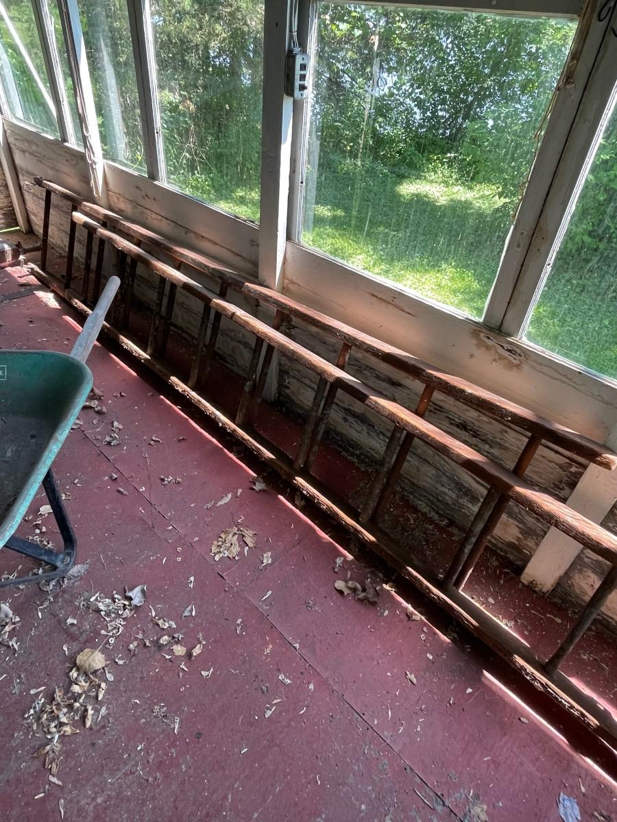 Large double rung wooden ladder / up-cycle ideas? | EstateSales.org