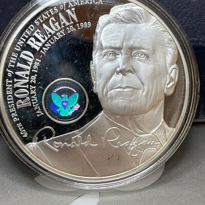 Silver Ronald Regan Coin | EstateSales.org