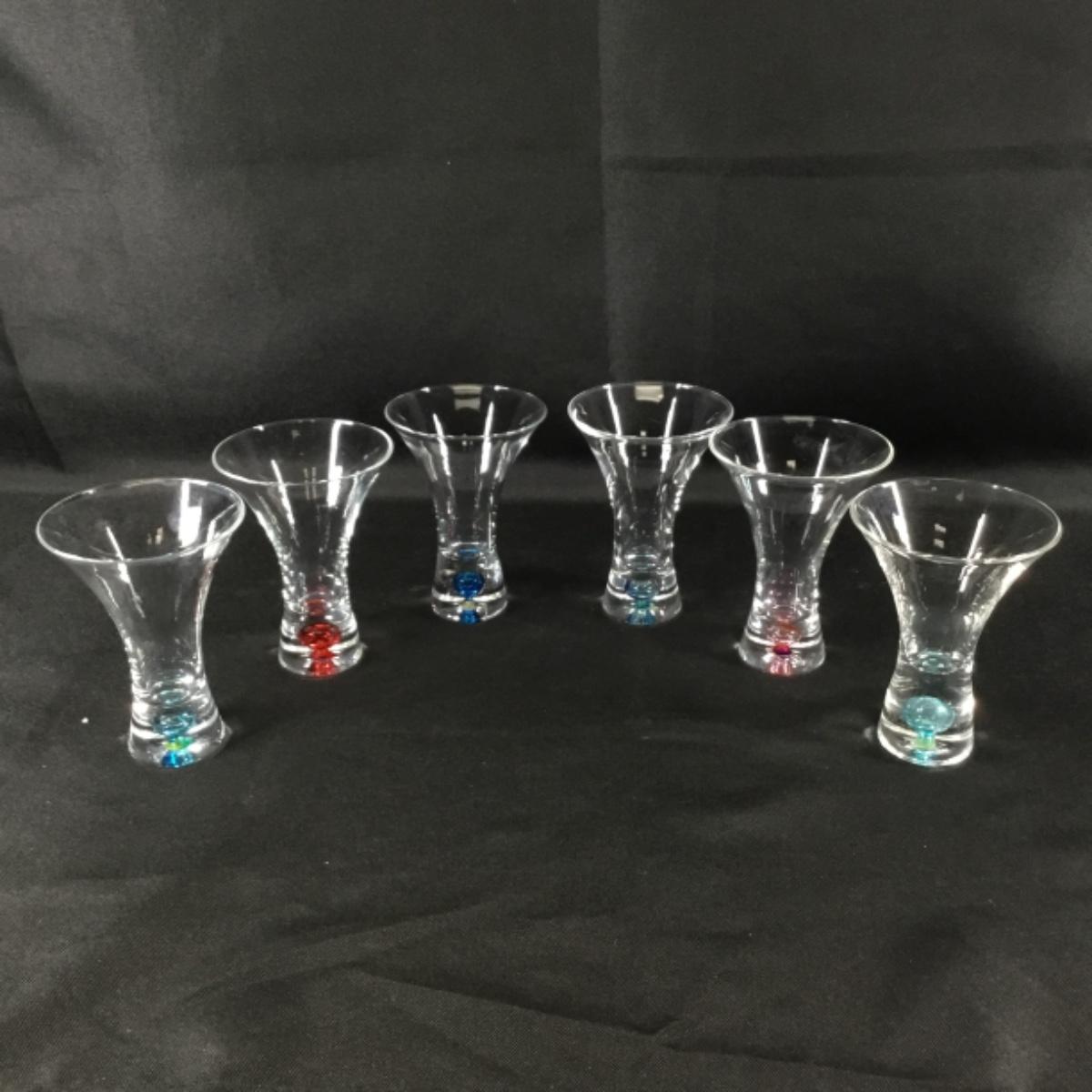 Set of 6 Multicolored Fluted Cordial Shot Glasses | EstateSales.org