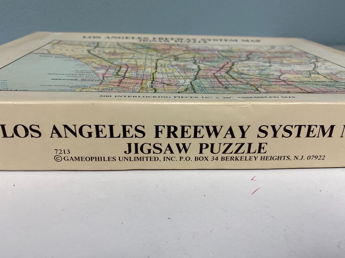 Vintage Los Angeles Freeway System Map Puzzle Opened | EstateSales.org