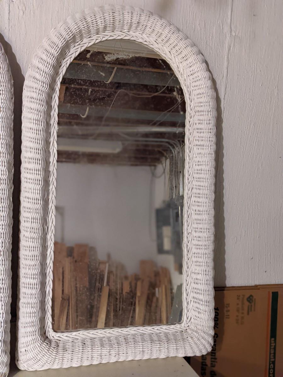 Wicker framed mirror | EstateSales.org