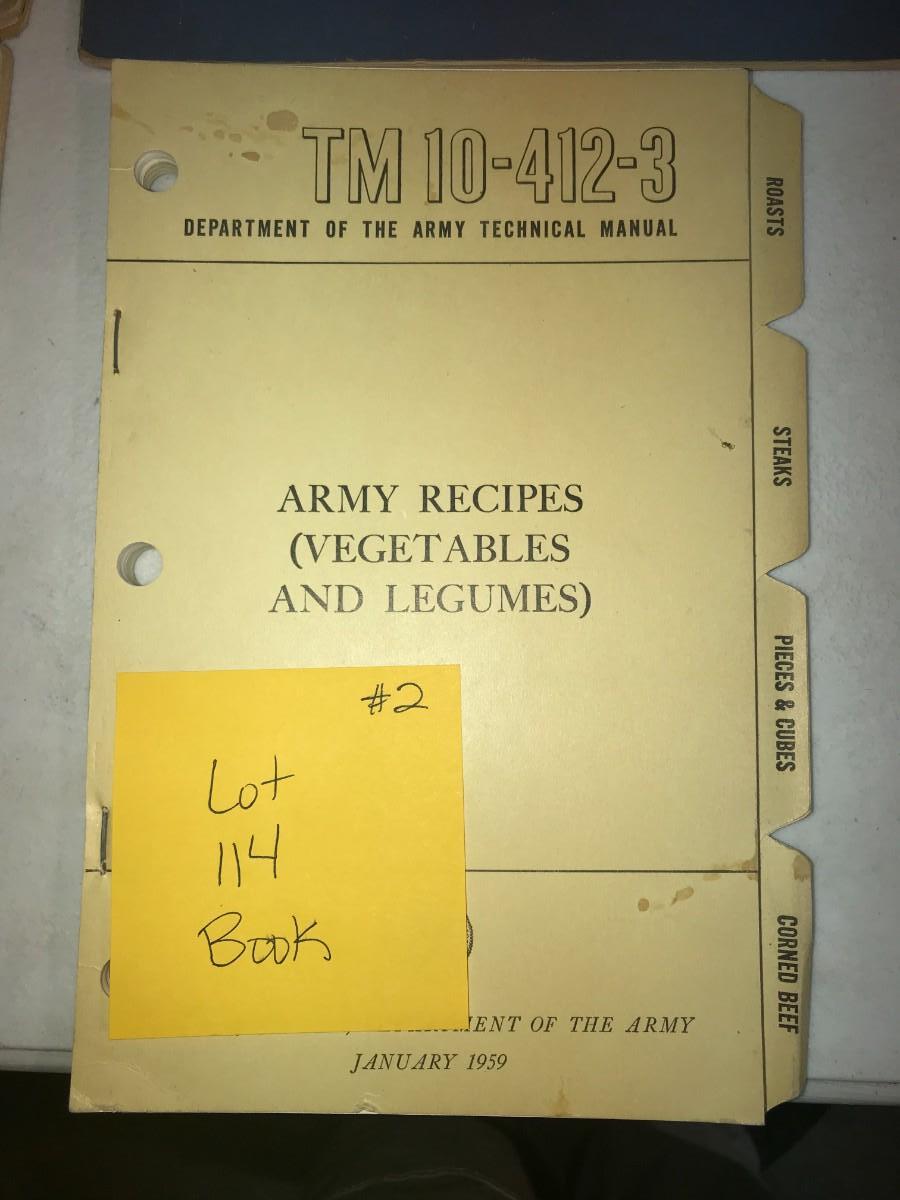 Department of the Army Technical Manual Army Recipes (Vegetables and ...