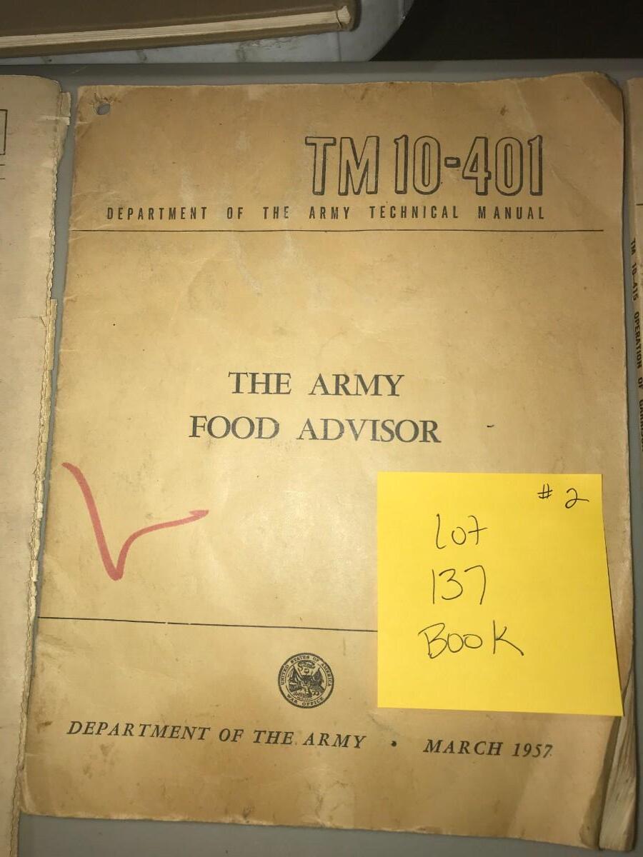 Department of the Army Technical Manual The Army Food Advisor TM 10-401 ...
