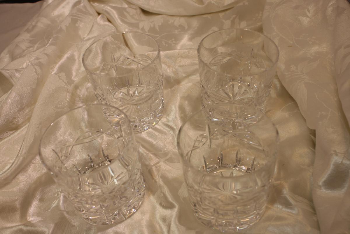 4 Waterford Dolmen Whiskey Tumblers Glasses Htf Jslg