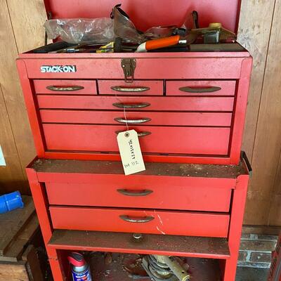 Stack On Rolling Tool Box w/ Contents | EstateSales.org