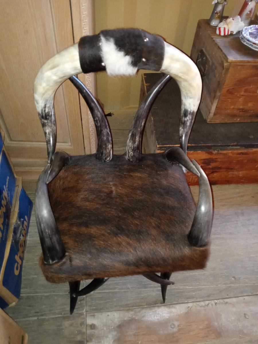 original Texas Longhorn chair | EstateSales.org
