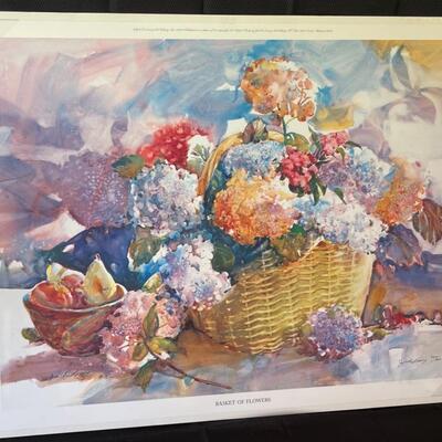 Jack Deloney “Basket of Flowers” 32x25” signed print - Lot023 ...