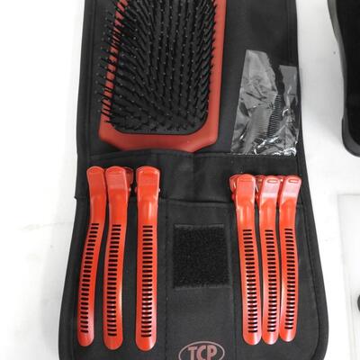 True Ceramic Pro Heat Tools Set & Flat Iron. Black & Red | EstateSales.org