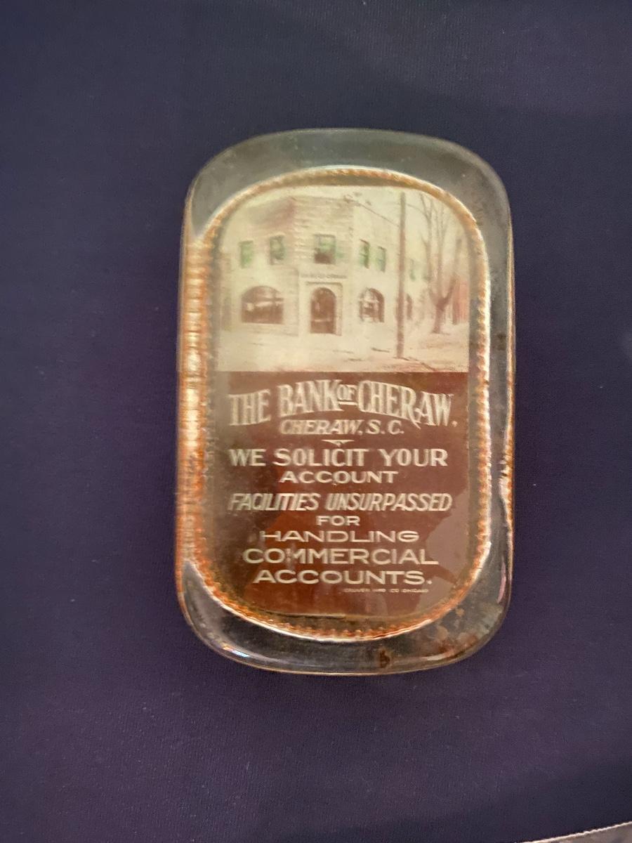 Antique Paperweight The Bank of Cheraw | EstateSales.org