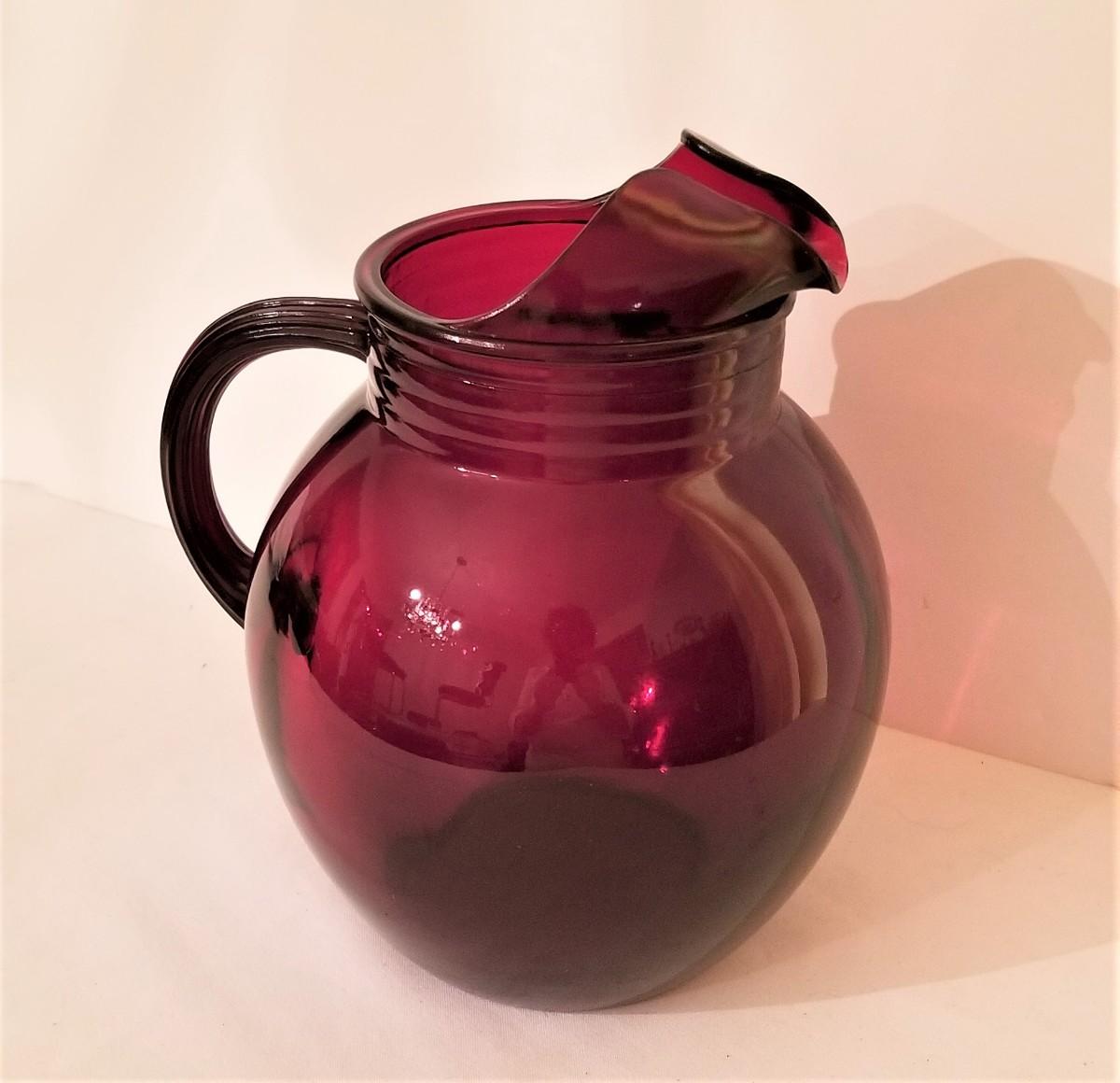 Lot #57 Vintage Ruby Glass Pitcher | EstateSales.org